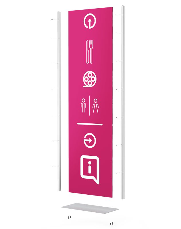 Fixed Width Skyscraper Mount - Floor Stand Sign Holder