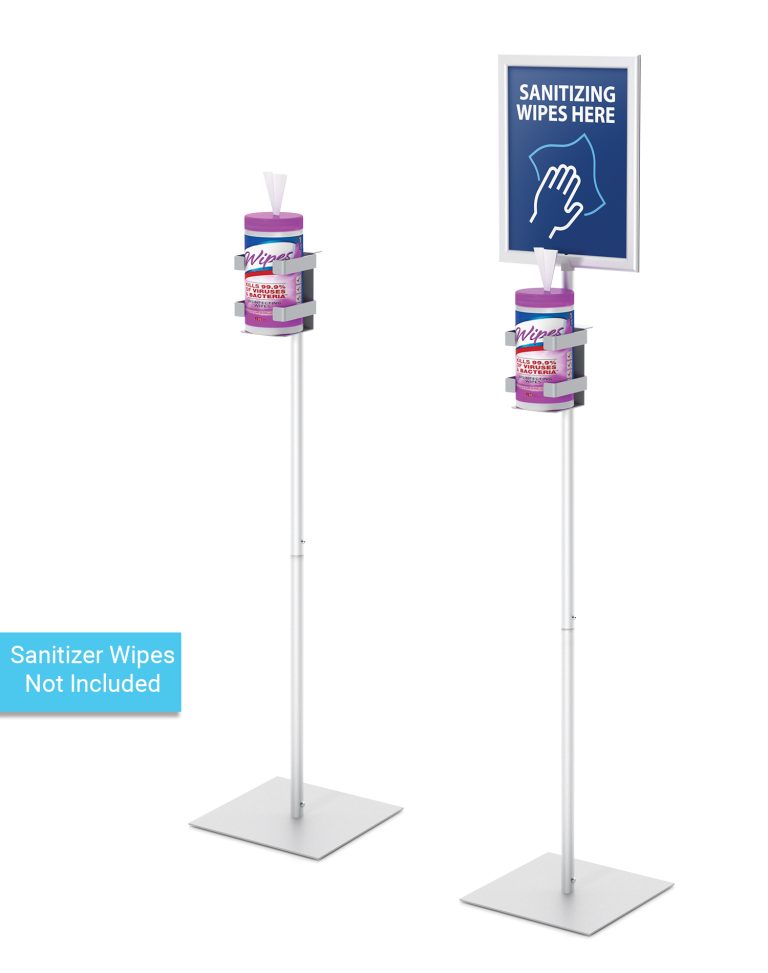 Wipe Dispenser Floor Sign Stand and Wall Mounts - Display Stop
