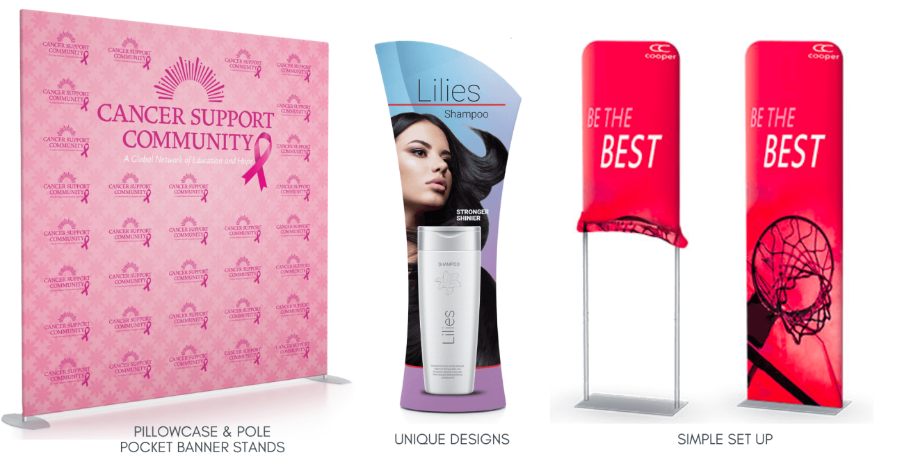 Banner Stands - Pole Pocket, Pillowcase, Fabric Banner Stand